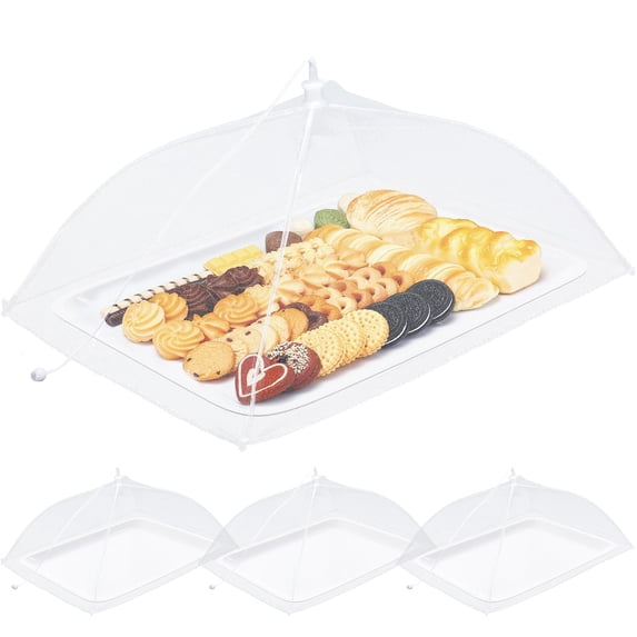 8 Pack Plastic Serving Trays With Food Covers 15" X 11" Reusable ...