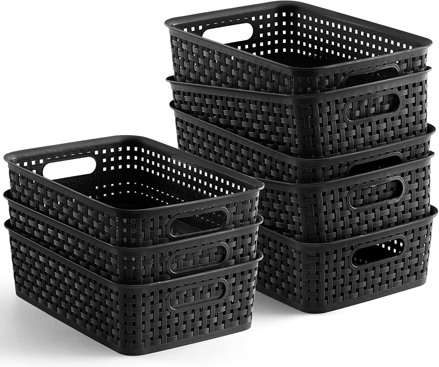 8 Pack ] Plastic Storage Baskets, Small Pantry Organization and Storage ...