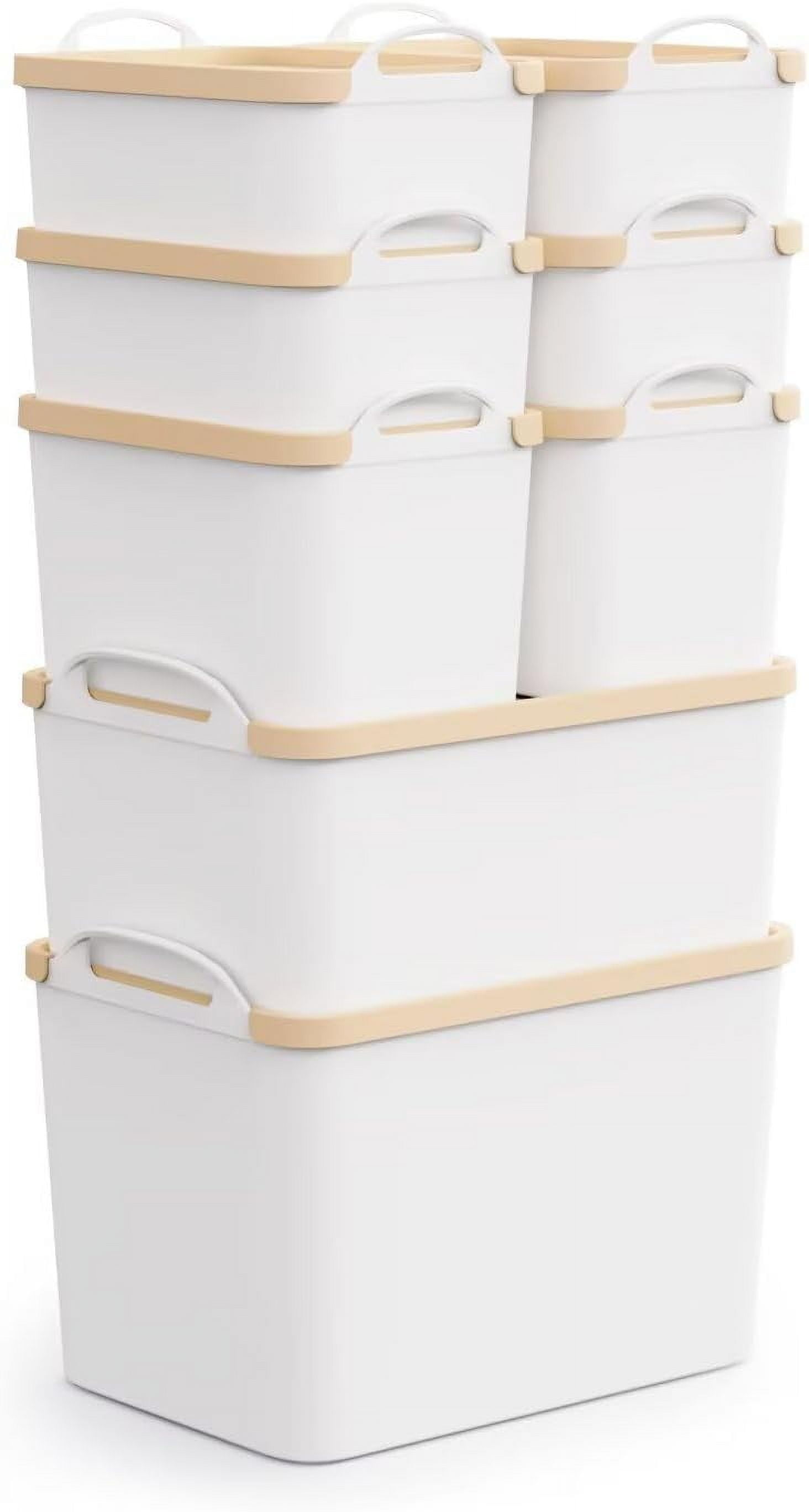 8 Packs Plastic Storage Bins with Lids Storage Organizing Containers ...