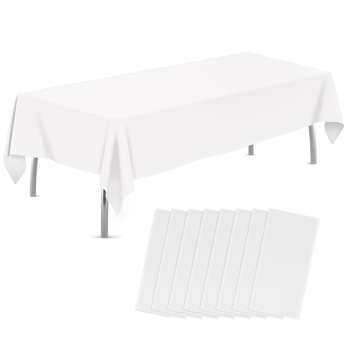 8 Pack Plastic Table Cloth 54" x 108", Disposable Tablecloths Rectangle ...