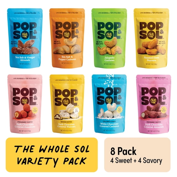 (8 Pack) Pop & Sol by Nuts.com, The Whole Sol Seasoned & Chocolate ...
