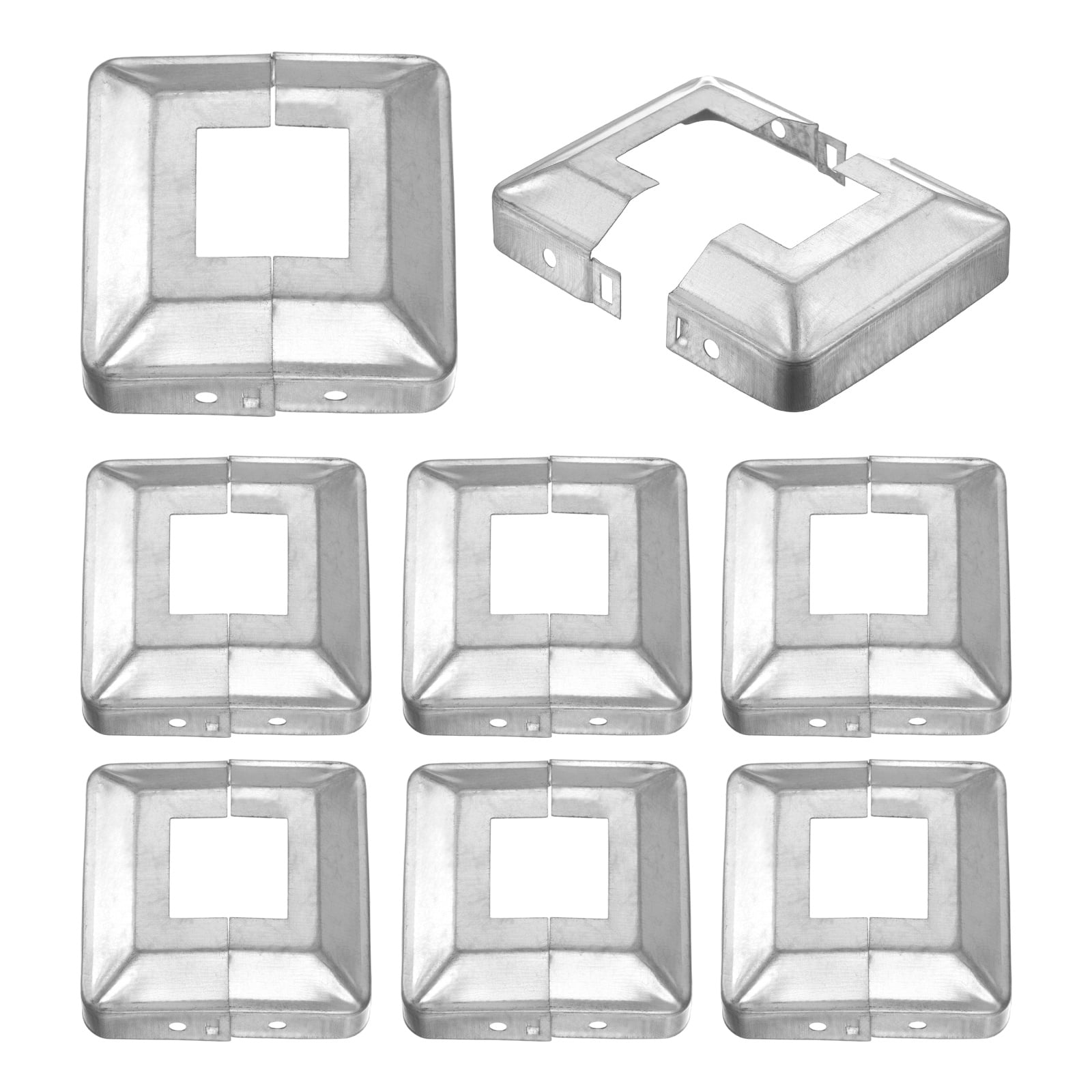 8 Pack Post Base Cover, 3.25x3.25 (Internal Size 1.25x1.25) Metal Split ...