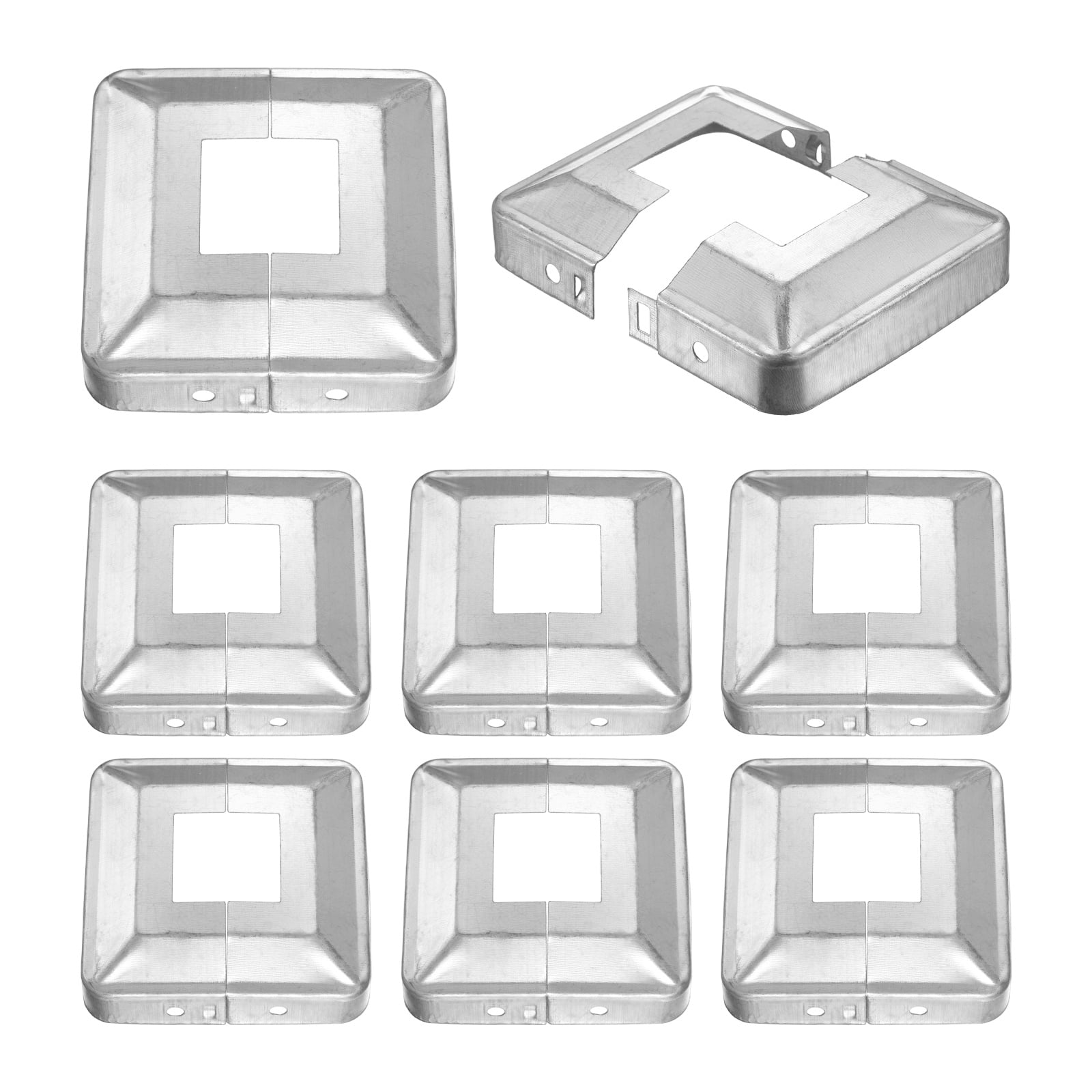 8 Pack Post Base Cover, 3.25x3.25 (Internal Size 1.2x1.2) Metal Split ...