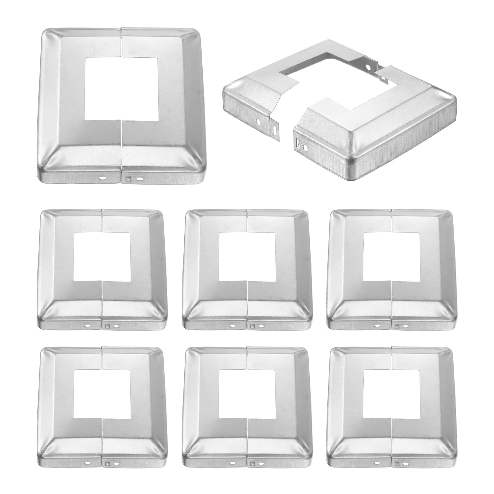 8 Pack Post Base Cover, 4.75x4.75 (Internal Size 2x2) Metal Split Style ...