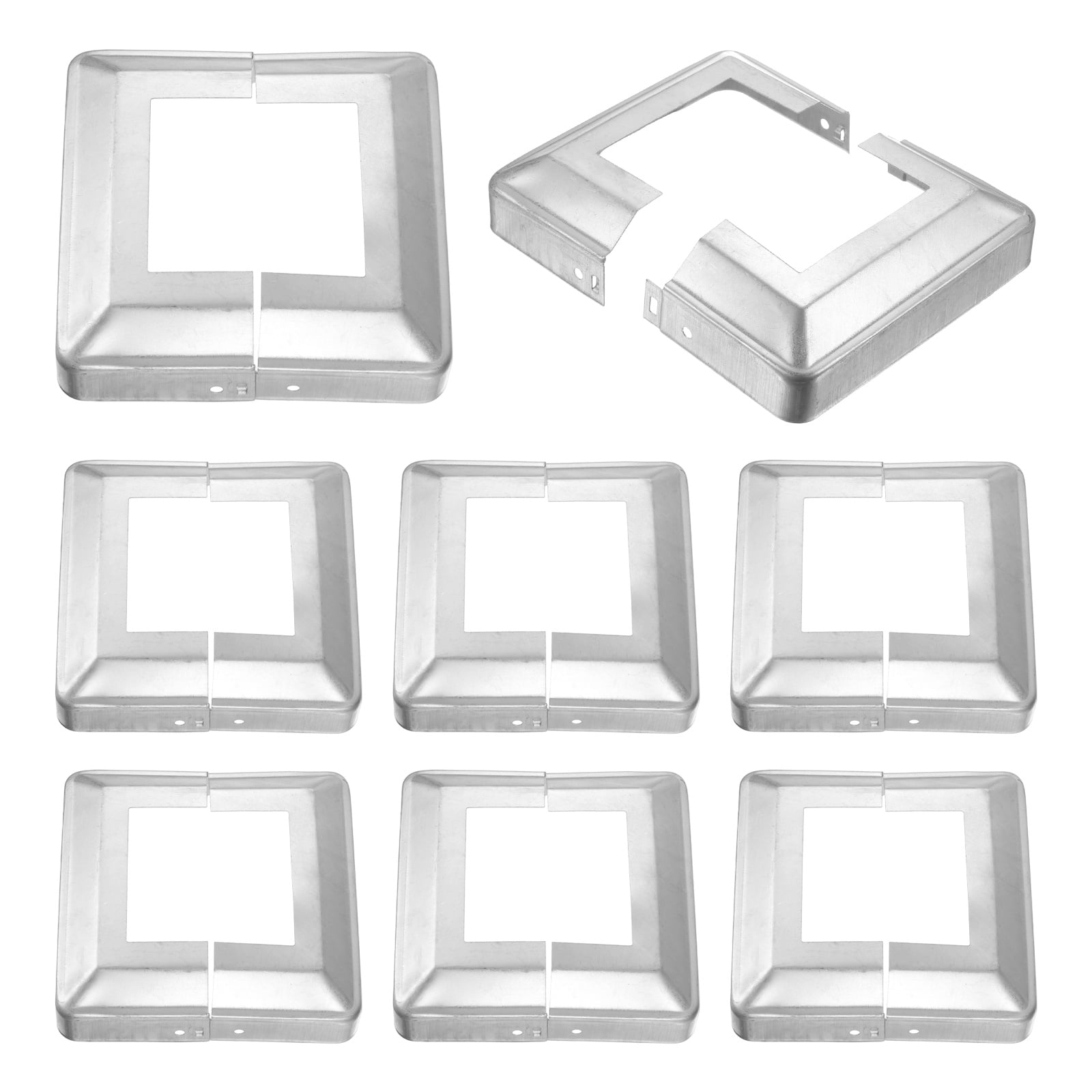 8 Pack Post Base Cover, 6x6 (Internal Size 3.25x3.25) Metal Split Style ...