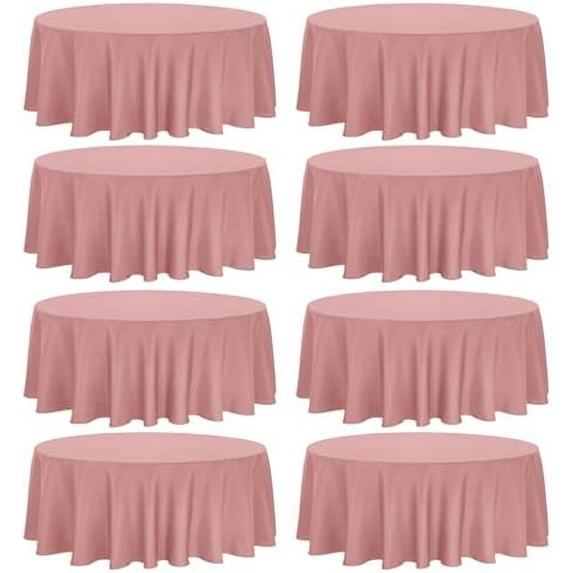 8 Pack Premium Round Tablecloth 90 Inch Round Table Covers Bulk ...