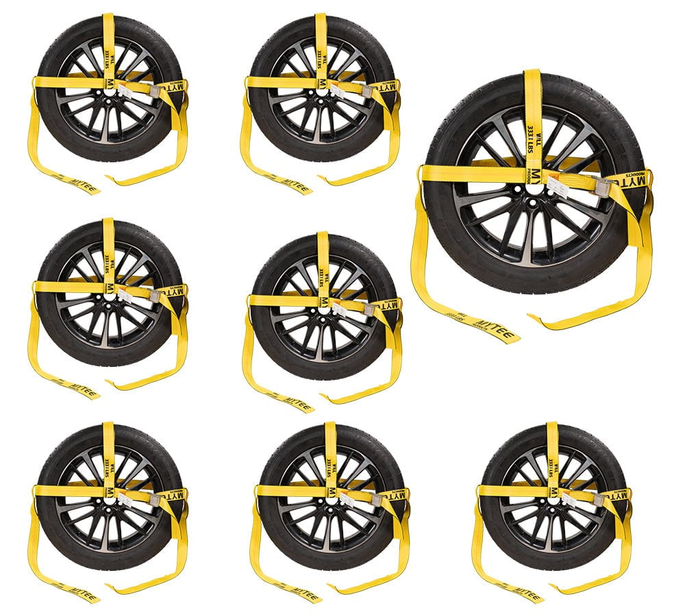8 Pack Products Heavy Duty Car Tie Down Straps for Trailers - 2" x 10 ...