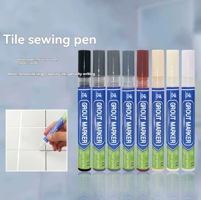 【8-Pack】Quick-dry grout pen Repair Pen Kit|Beige Waterproof Tile Grout ...