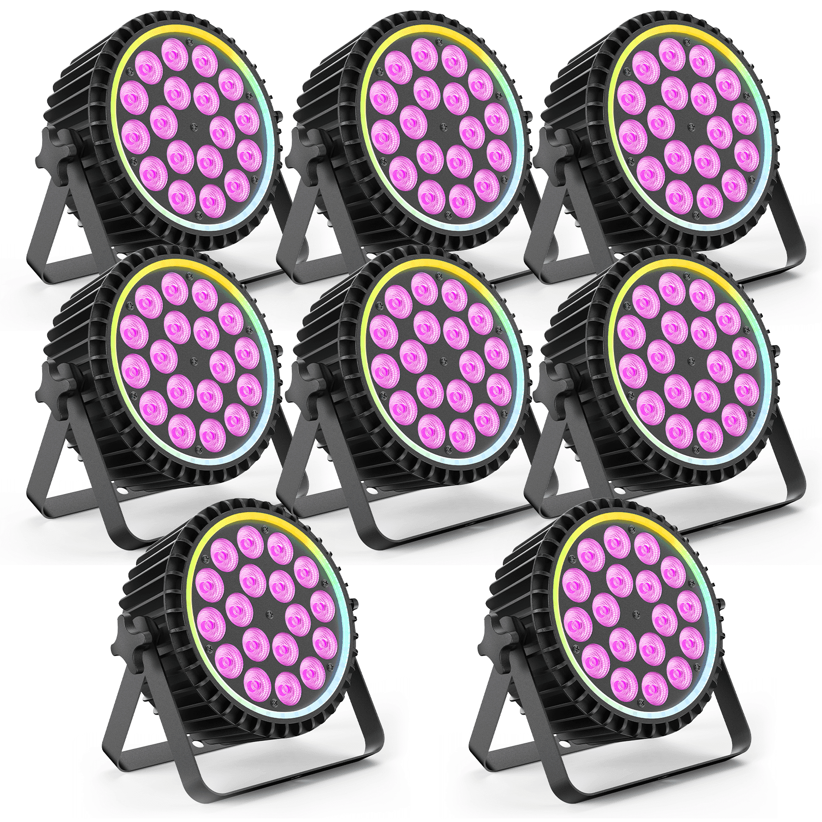 8-Pack RGBW LED Stage Par Light - Dynamic LED Strip Color Mixing ...
