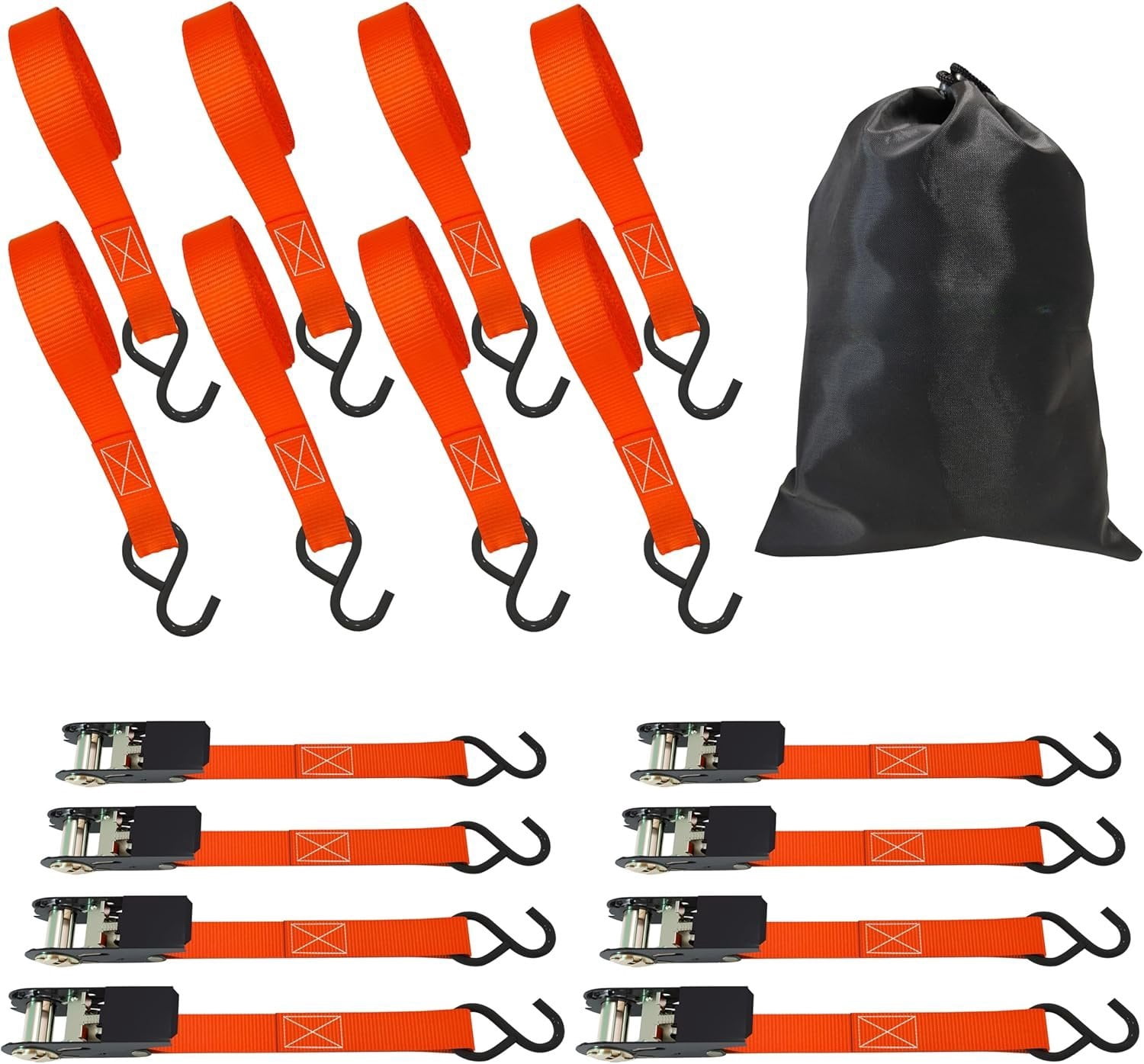 8-Pack Ratchet Straps,Boat Tie Down Straps to , Straps,Kayak Tie Downs ...