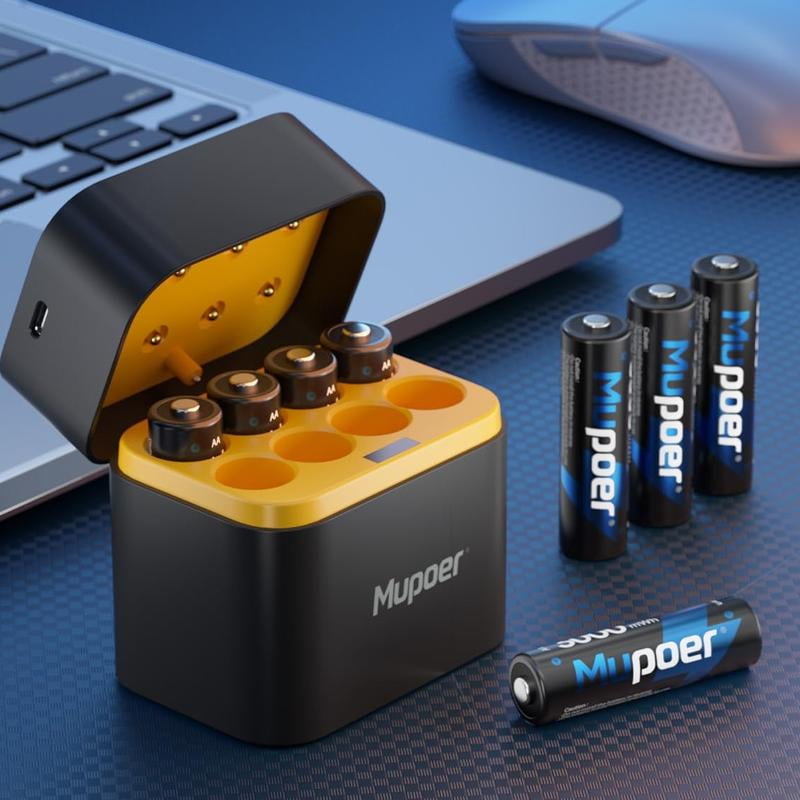 8 Pack Rechargeable AA Batteries Lithium 1.5V 3000mWh 3000mWh Capacity ...