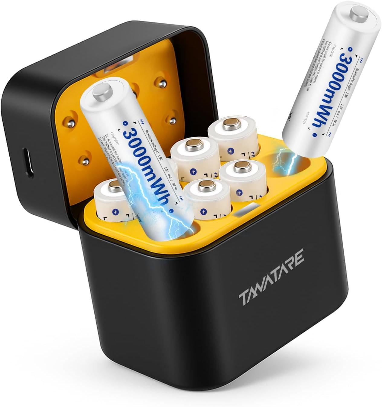 8 Pack Rechargeable Lithium ion AA Batteries with 2.5H Fast Charger ...