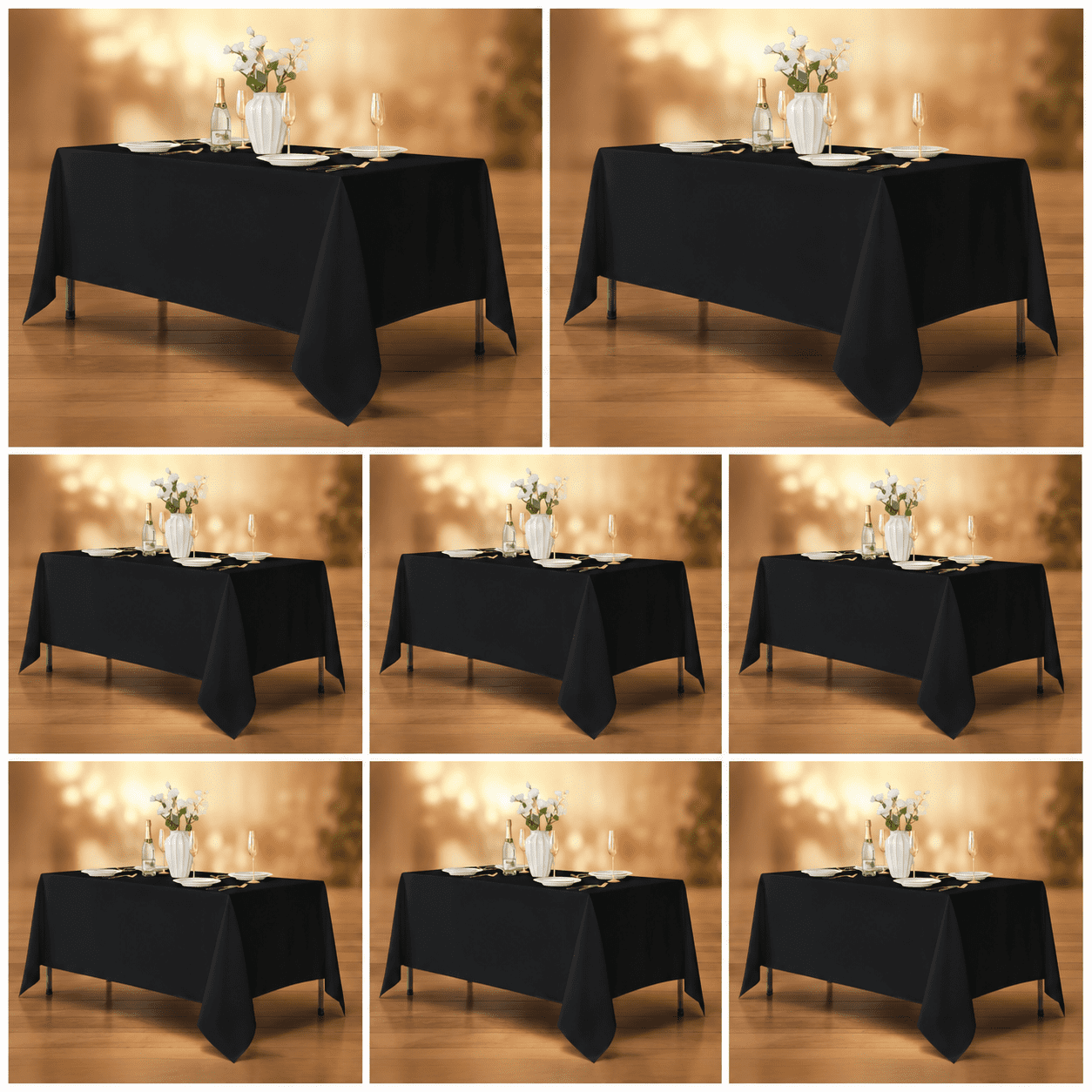 8 Pack Rectangle Tablecloths: Stain Resistant Wrinkle Free Circle Table ...
