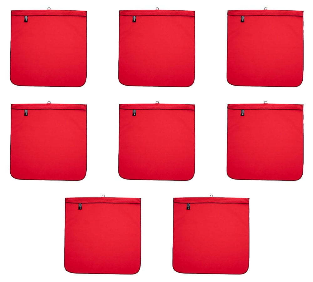 8 Pack Red Safety Flag with Wire Loop DOT Compliant - 18 Inch x 18 Inch ...