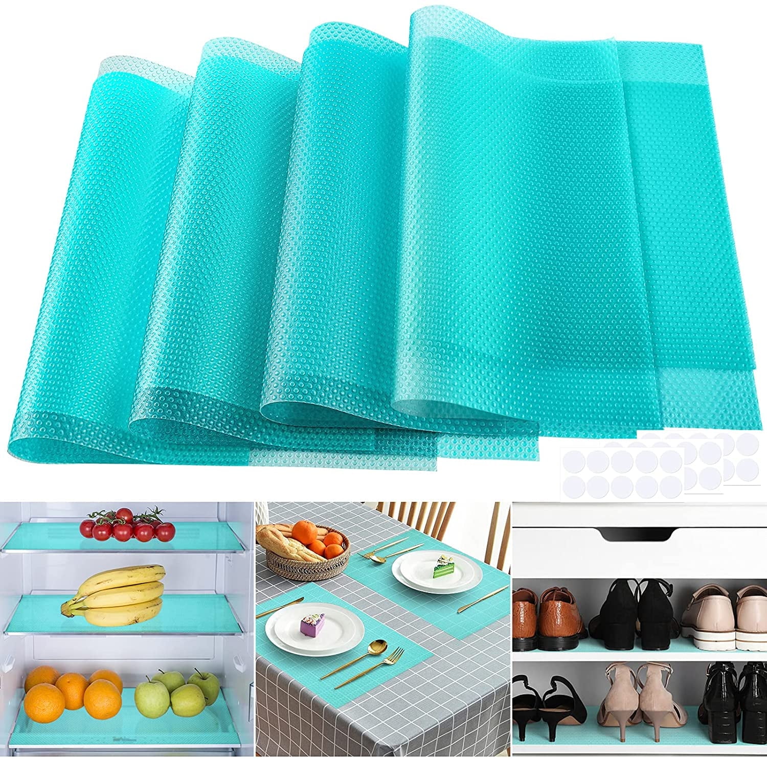 8 Pack Refrigerator Liners, 17.7 x 12 Inch Fridge Liner Mats Washable ...