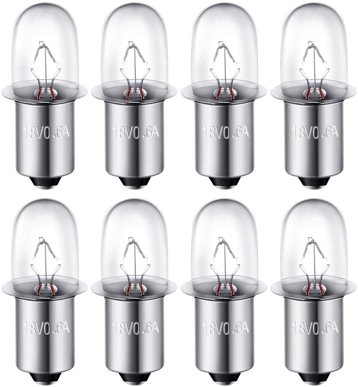 8 Pack Replacement Bulbs for Flashlights Worklights, Ryobi 18V ...