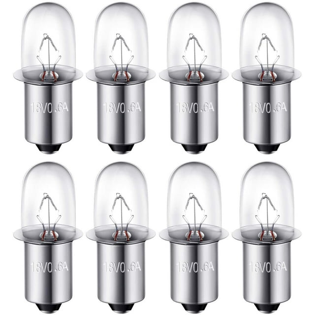 8 Pack Replacement Bulbs for Flashlights Worklights, Ryobi 18V ...