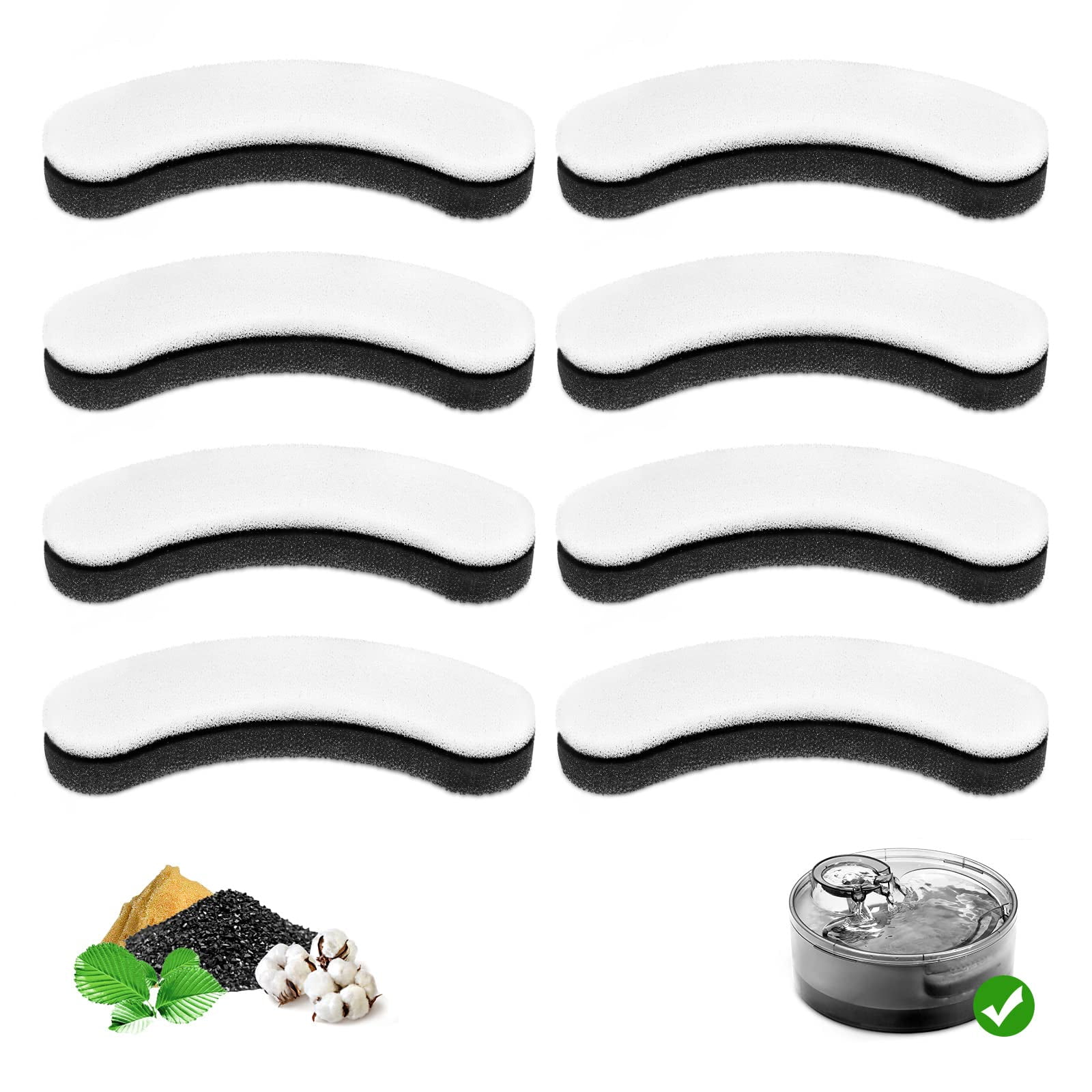 8 Pack Replacement Filters for DF10 & DF30 Automatic Pet Water ...