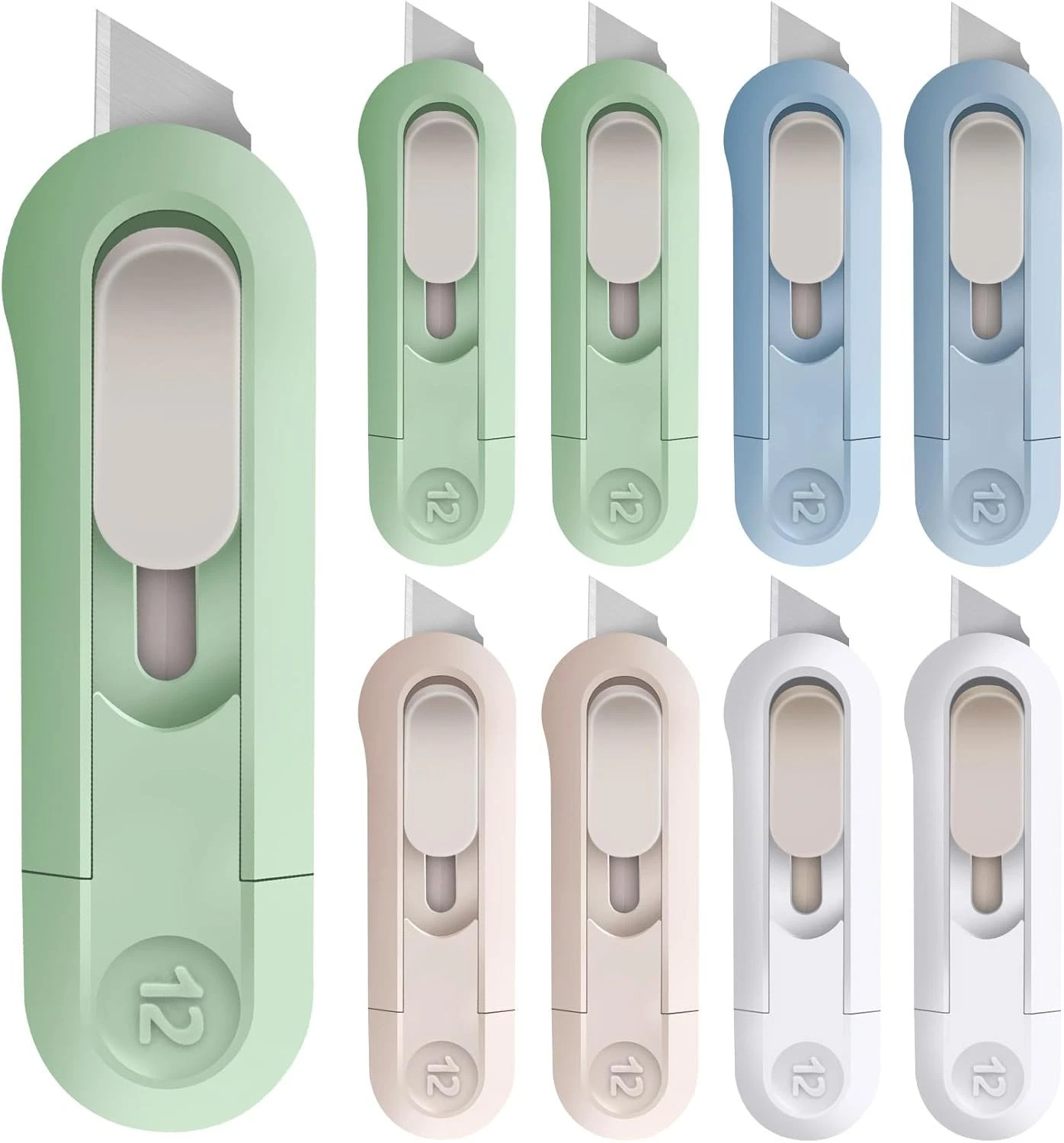 8 Pack Retractable Box Cutters Utility Razor Knife Set For Craft ...