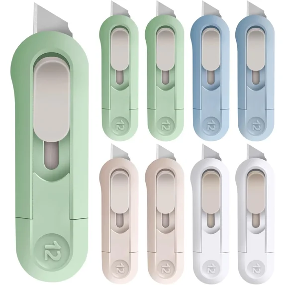 8 Pack Retractable Box Cutters Utility Razor Knife Set For Craft ...