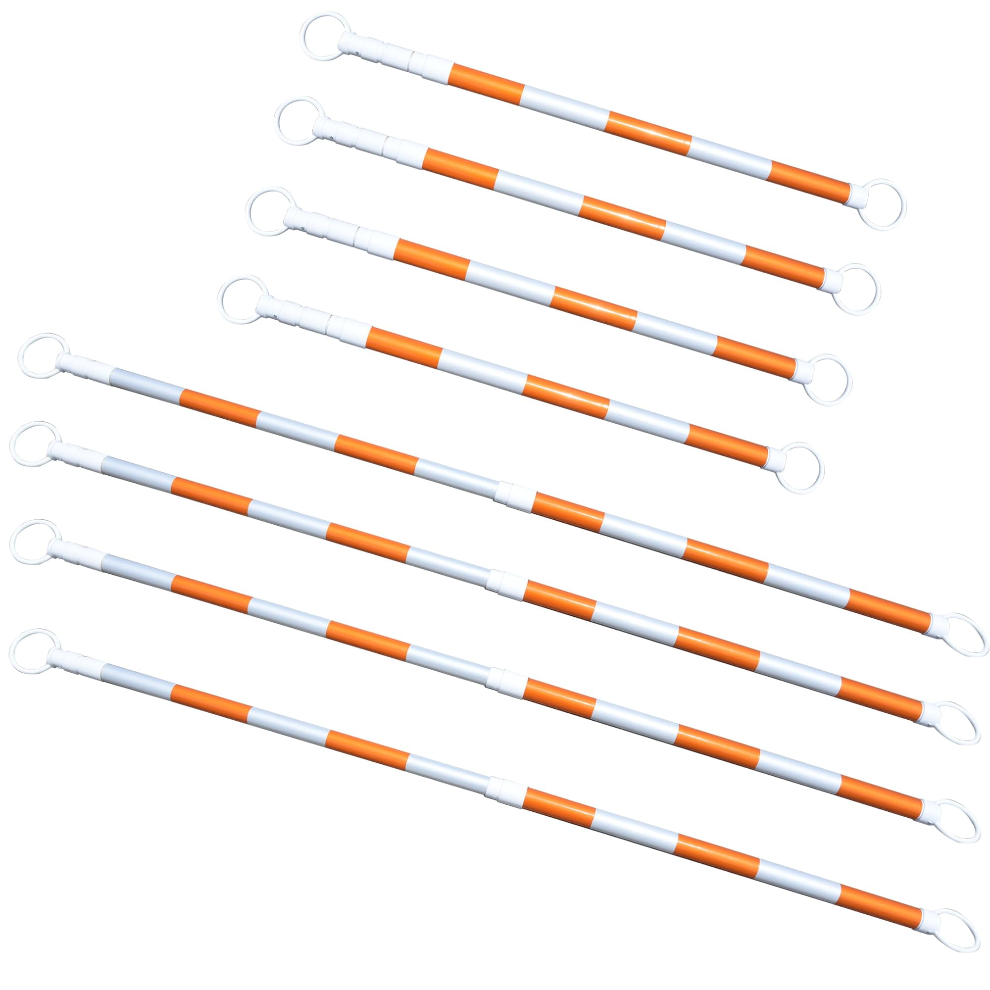 8 Pack Retractable Cone Bars 4Ft to 8.8Ft, Expandable Traffic Barriers ...
