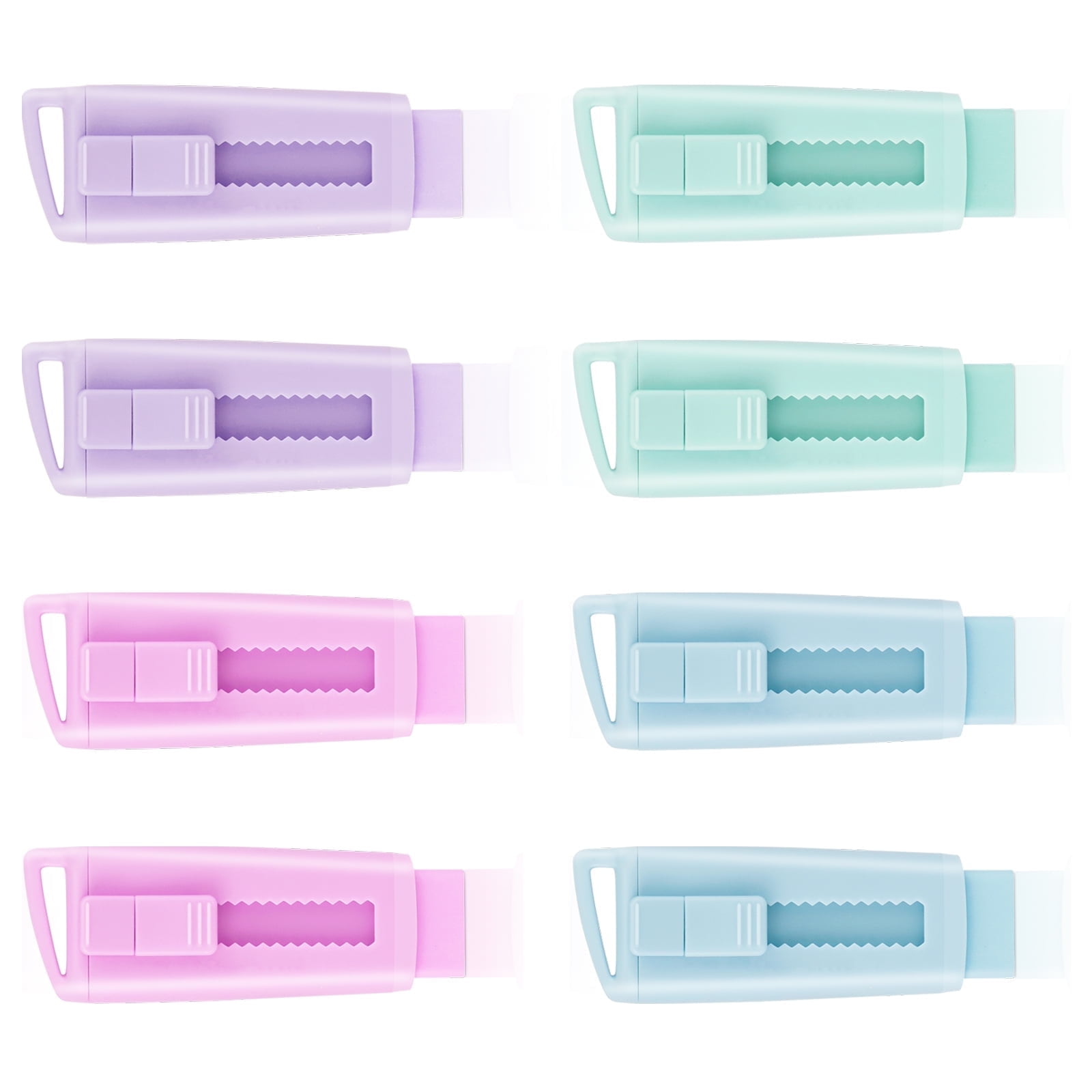 8 Pack Retractable Pencil Eraser, Push Pull Design Sliding Retractable ...
