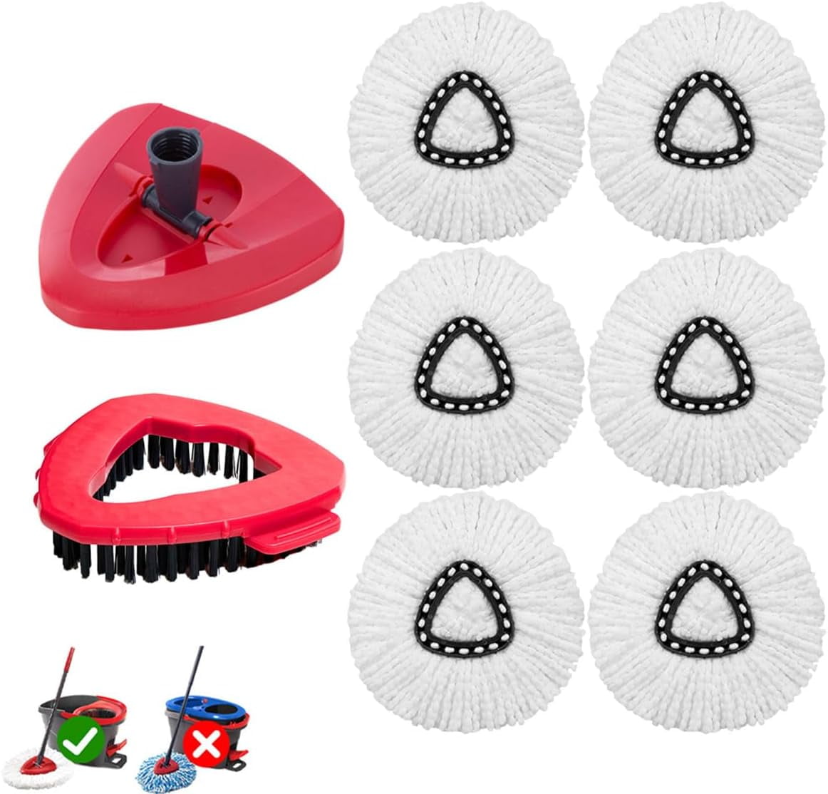 8-Pack Reusable Mop Head Replacement for O Cedar Easywring 1-Tank ...