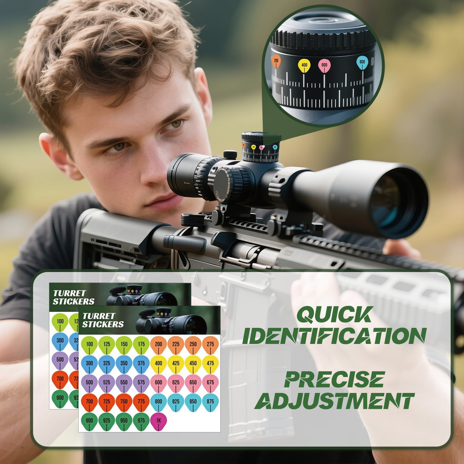 8 Pack Rifle Scope Turret and Scope DOPE Stickers,Writable Adhesive ...