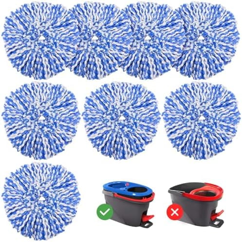 8 Pack RinseClean Spin Mop Replacement Head Refills Compatible with O ...