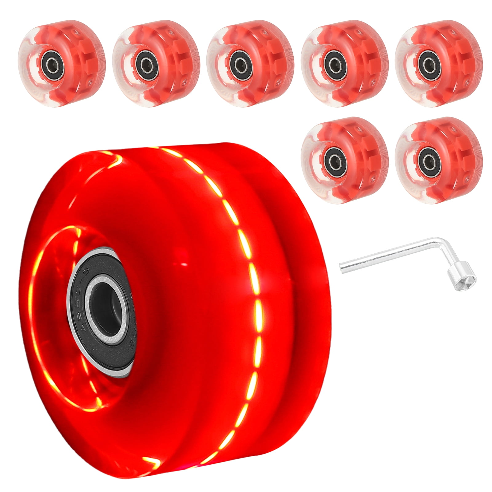 8 Pack Roller Skate Wheels Set,58mm 82A Light Up Skateboard Cruiser ...
