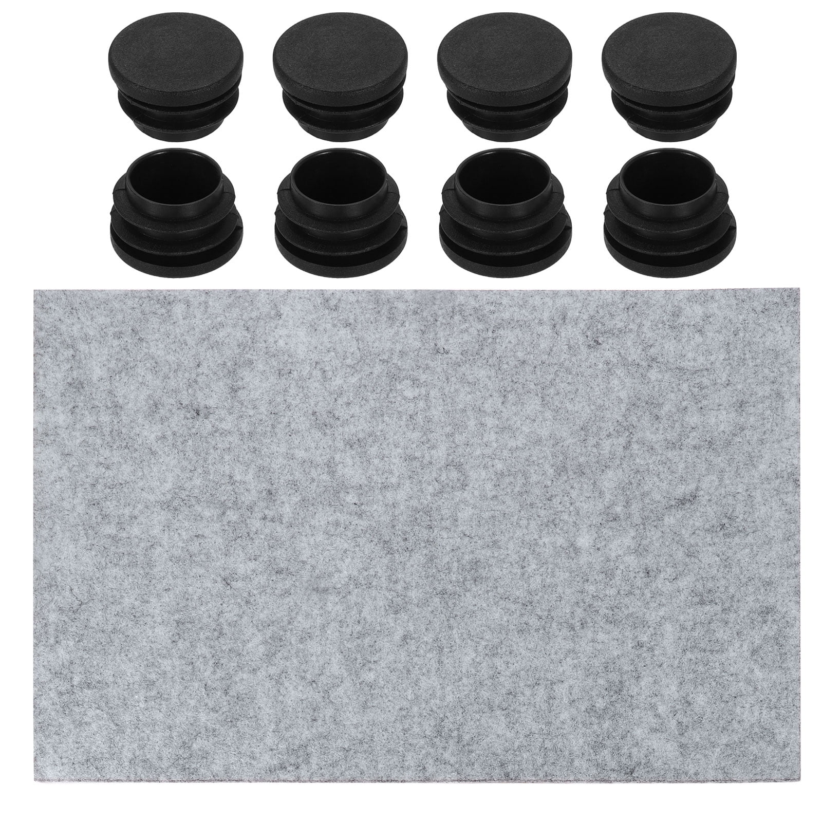8 Pack Round Plastic Plugs with Furniture Felt Pad, 28mm/1.1" Tubing ...
