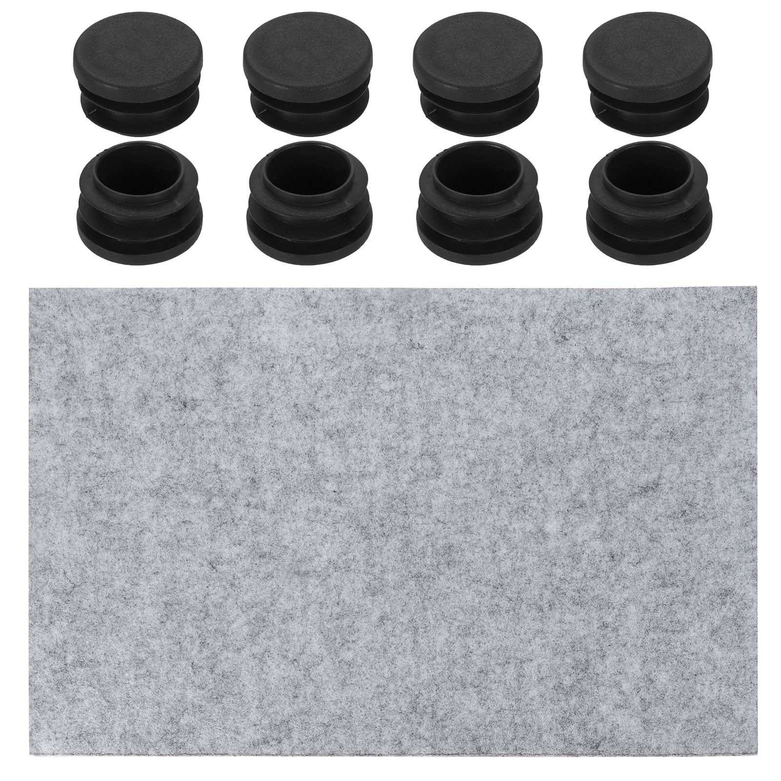 8 Pack Round Plastic Plugs with Furniture Felt Pad, 30mm/1.18" Tubing ...