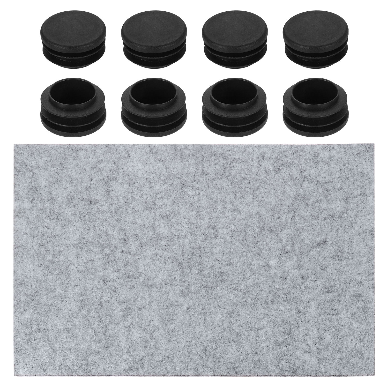 8 Pack Round Plastic Plugs with Furniture Felt Pad, 35mm/1.38" Tubing ...