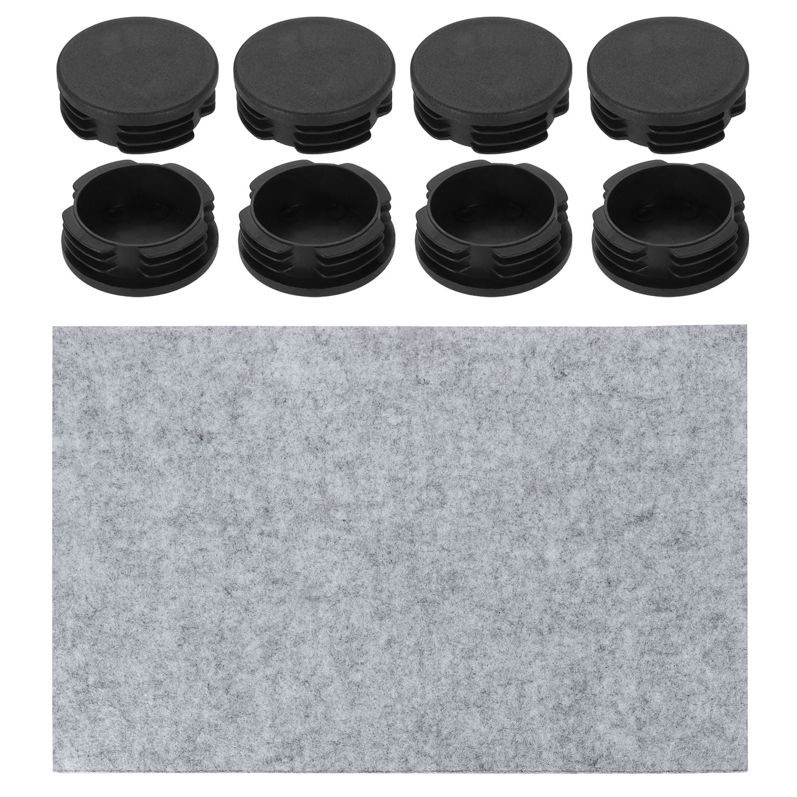 8 Pack Round Plastic Plugs with Furniture Felt Pad, 50mm/1.97" Tubing ...