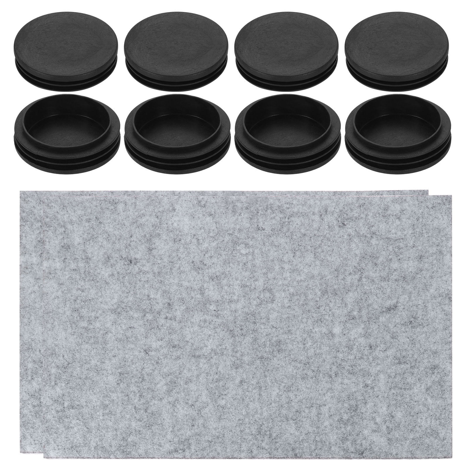 8 Pack Round Plastic Plugs with Furniture Felt Pad, 63mm/2.48" Tubing ...