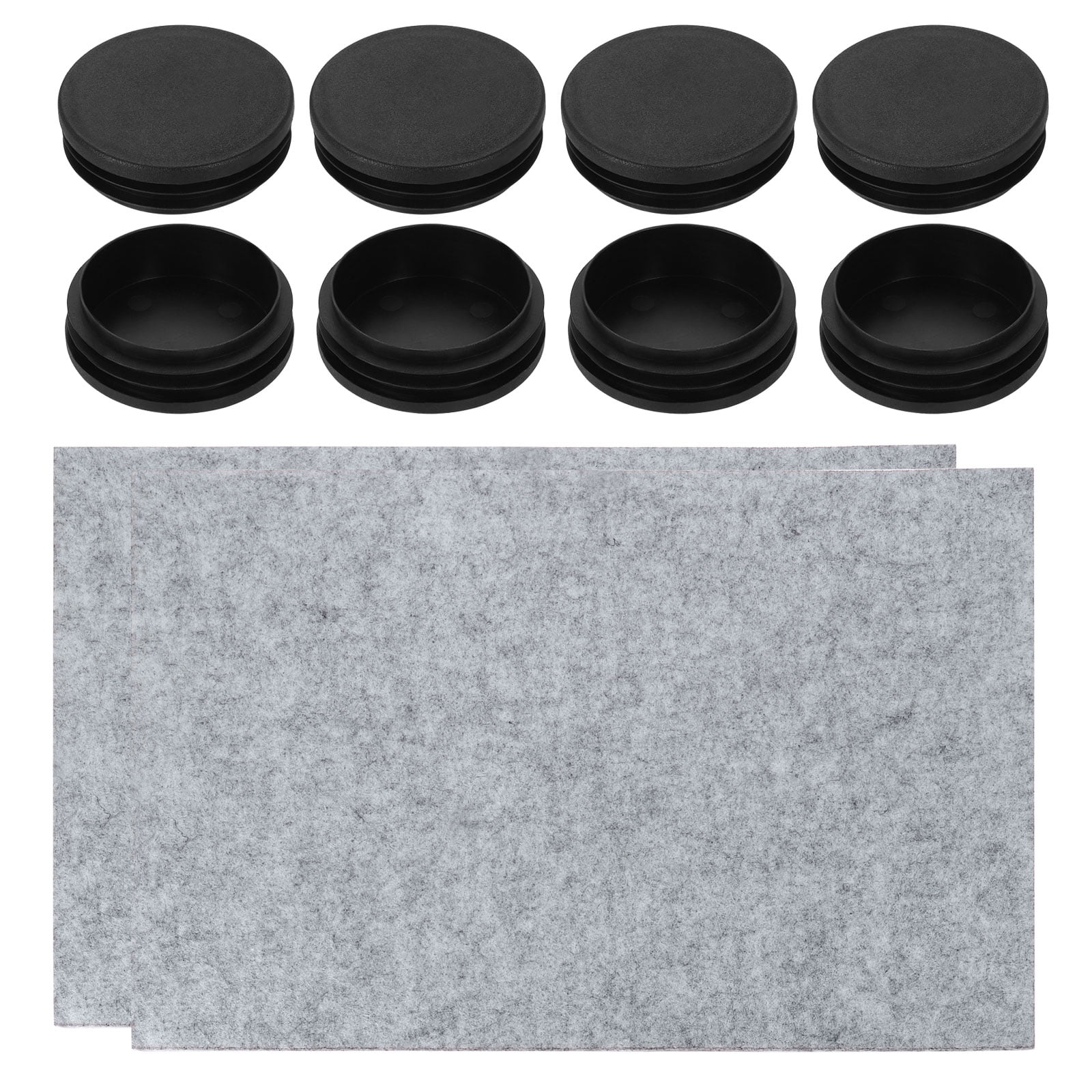 8 Pack Round Plastic Plugs with Furniture Felt Pad, 76mm/2.99" Tubing ...