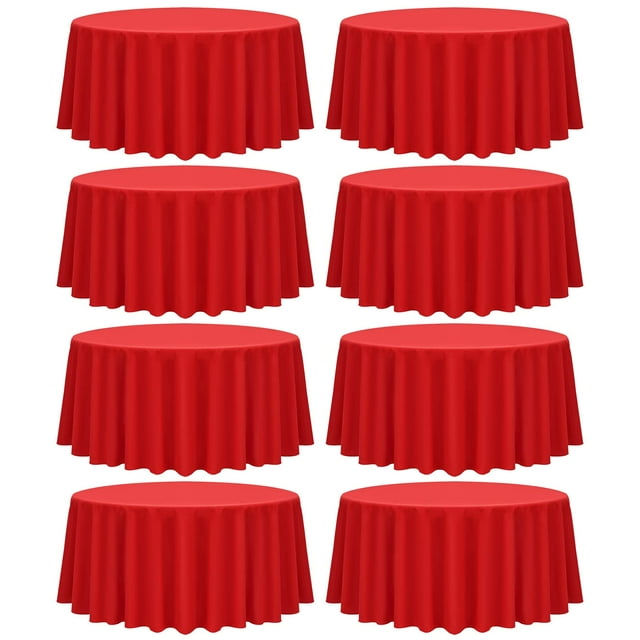 Free Shipping! "8 Pack Round Polyester Tablecloth - 90 Inch, Red Table ...