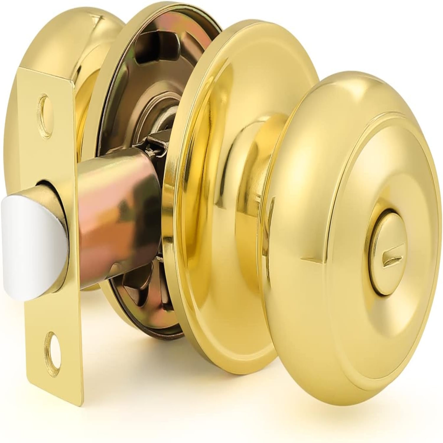 (8 Pack Round Privacy Door Knob (Thumb Turn Lock on The Inside) Keyless ...