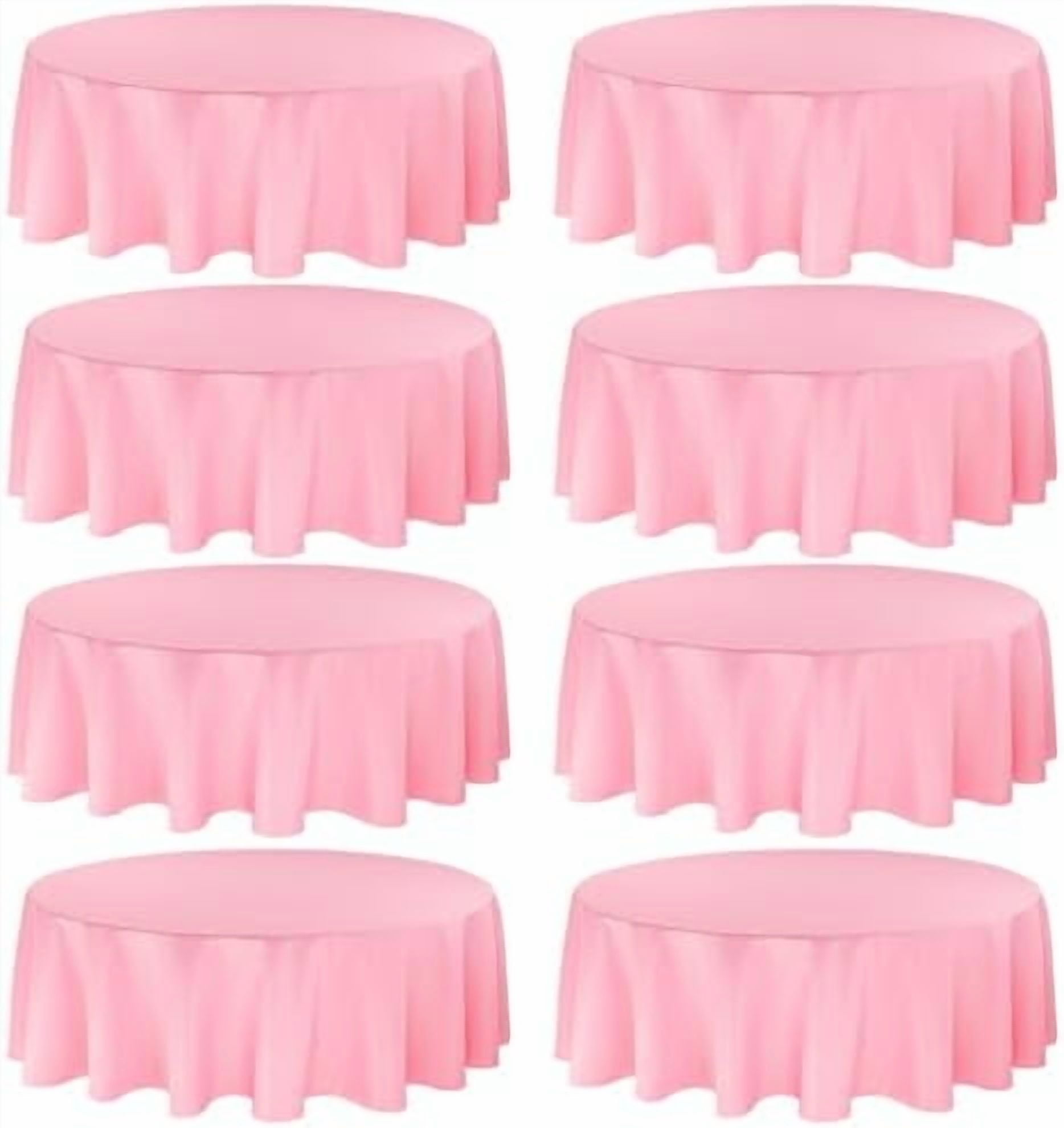 8 Pack Round Tablecloth 70 Inch Pink Round Table Covers Bulk Washable ...