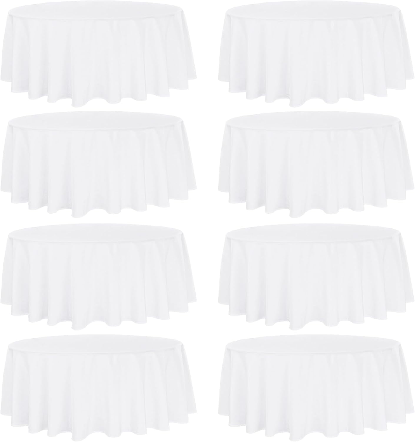 8 Pack Round Tablecloth 90 Inch Round Table Covers Bulk Washable ...