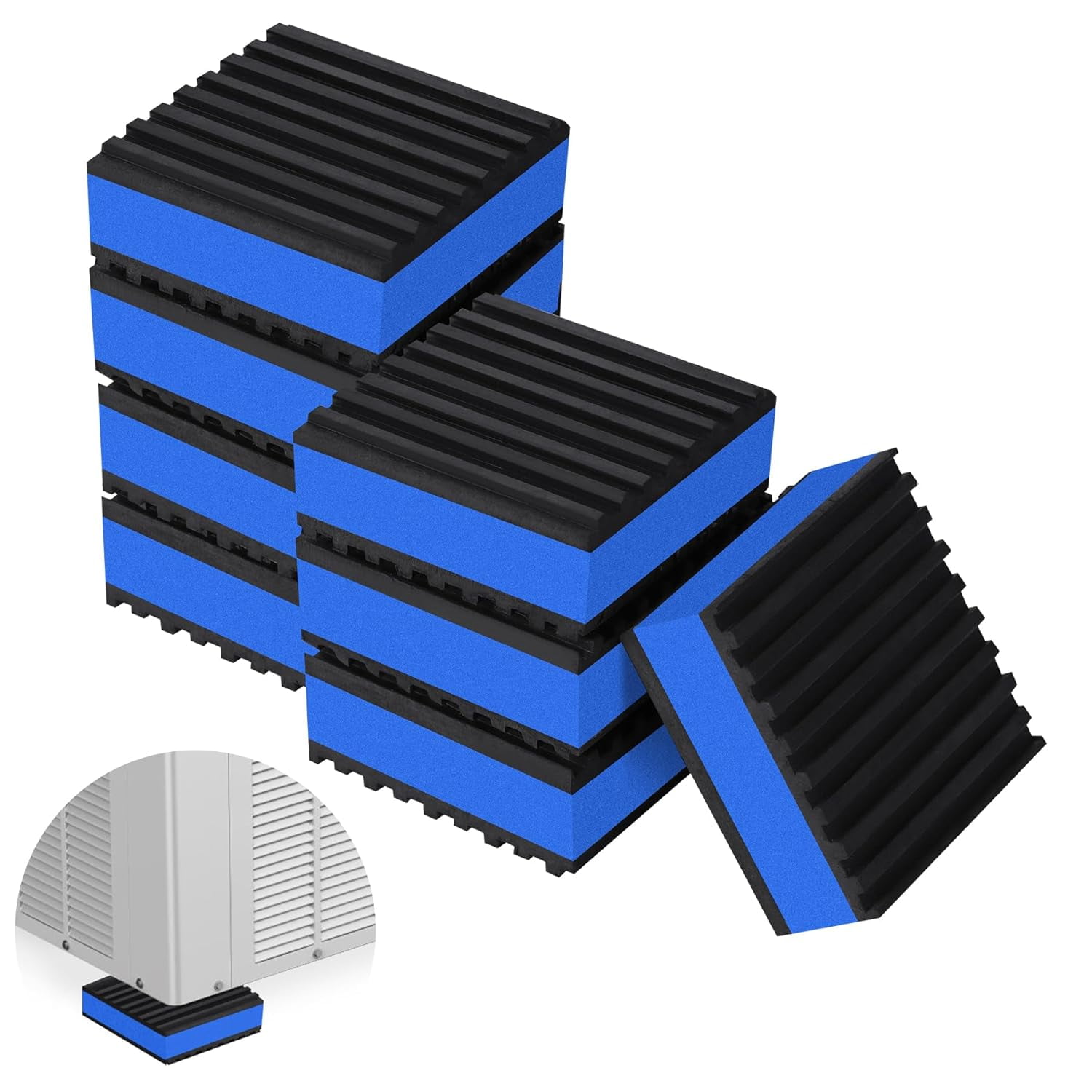 8 Pack Rubber Anti Vibration Pads 2" x 2" Heavy Duty EVA Mechanical ...