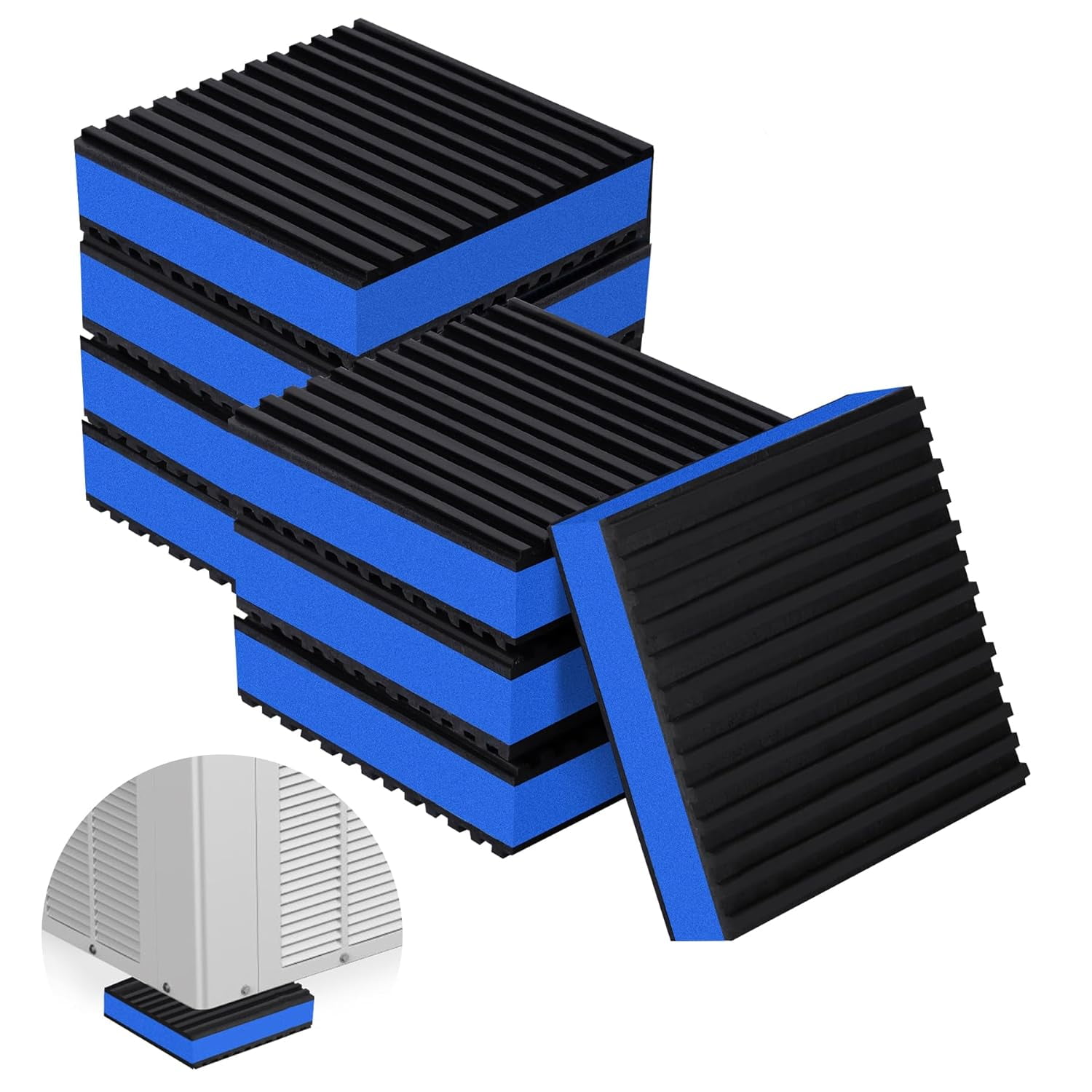 8 Pack Rubber Anti Vibration Pads 3" x 3" Heavy Duty EVA Mechanical ...