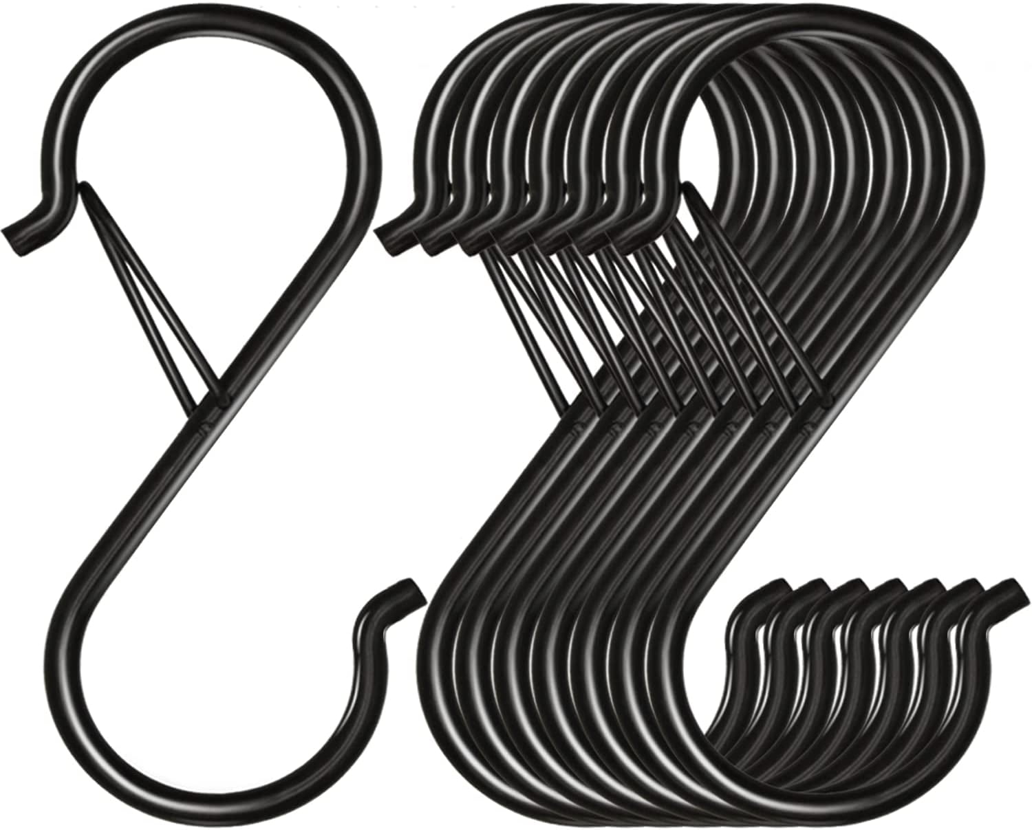 8 Pack S Hooks for Hanging, 3.5 inch Heavy Duty S Hooks with Safety ...
