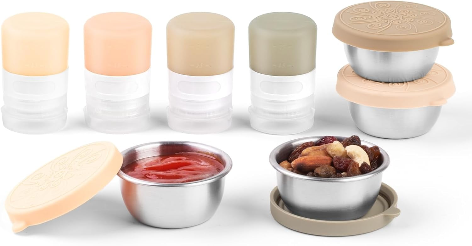 8-Pack Salad Dressing Container To Go, 1-oz Silicone Small Condiment ...