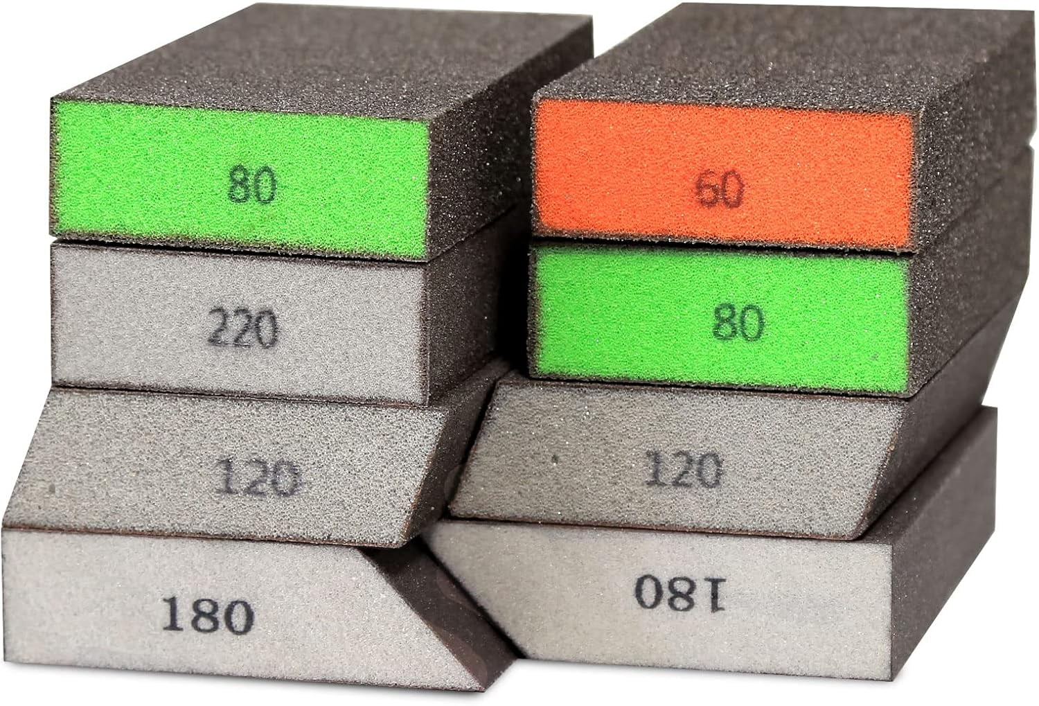 8 Pack Sanding Block, Single & Dual Angle Sanding Sponge Washable and ...