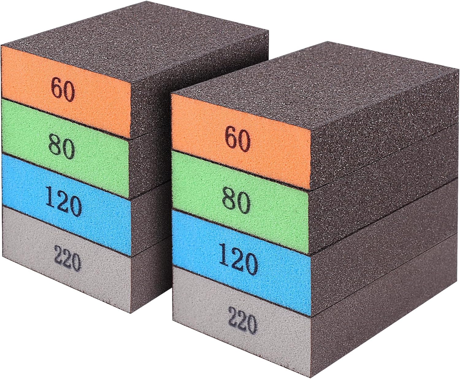 8-Pack Sanding Sponge, Four Grits Per Pack 60/80/120/220, Washable and ...