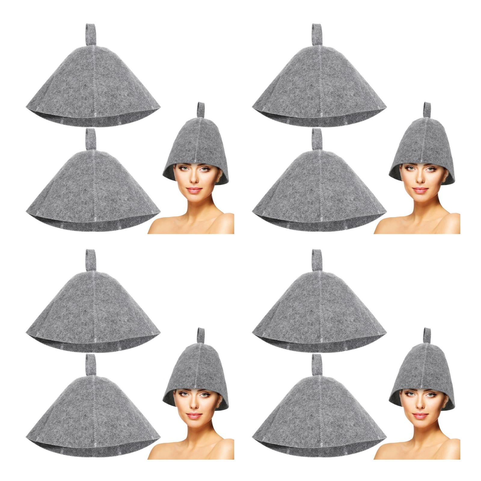 8 Pack Sauna Hat, Wool Felt Sauna Cap Unisex Sauna Hat for Steam Bath ...