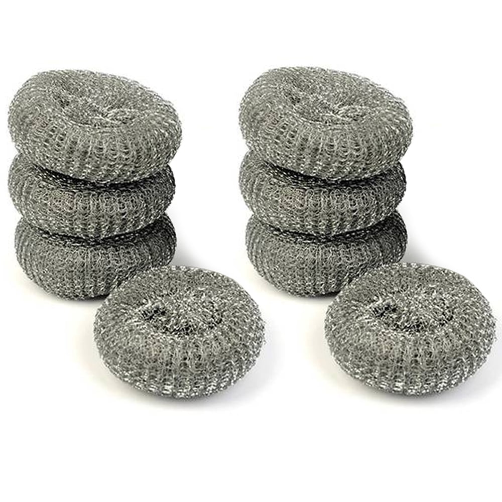 8 Pack Scourer Steel Scrubber for Cleaning Dish Pots Pans Grills ...