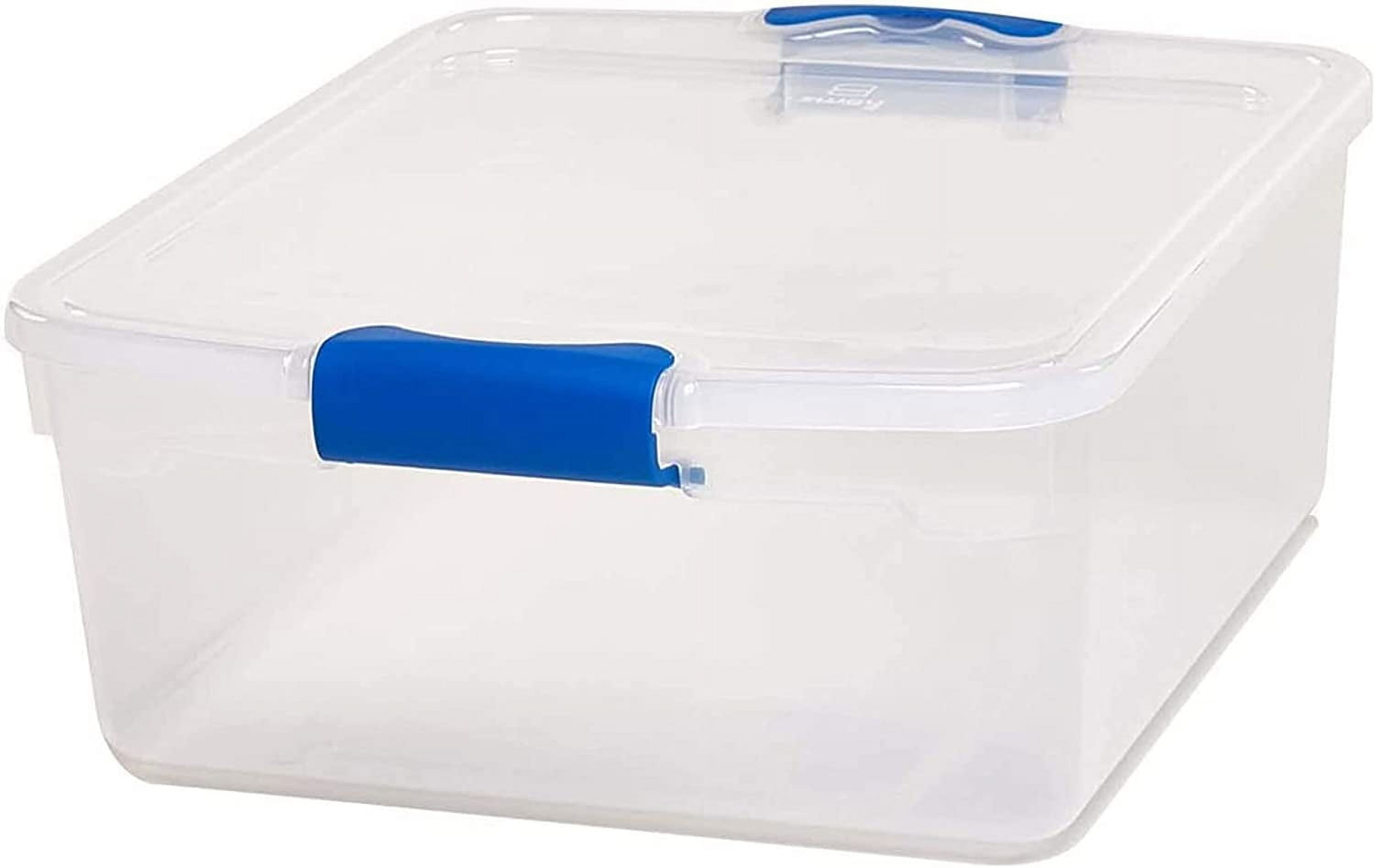 8-Pack Secure Latch, Clear Plastic Storage Organizer Bins, 15.5 Quart ...