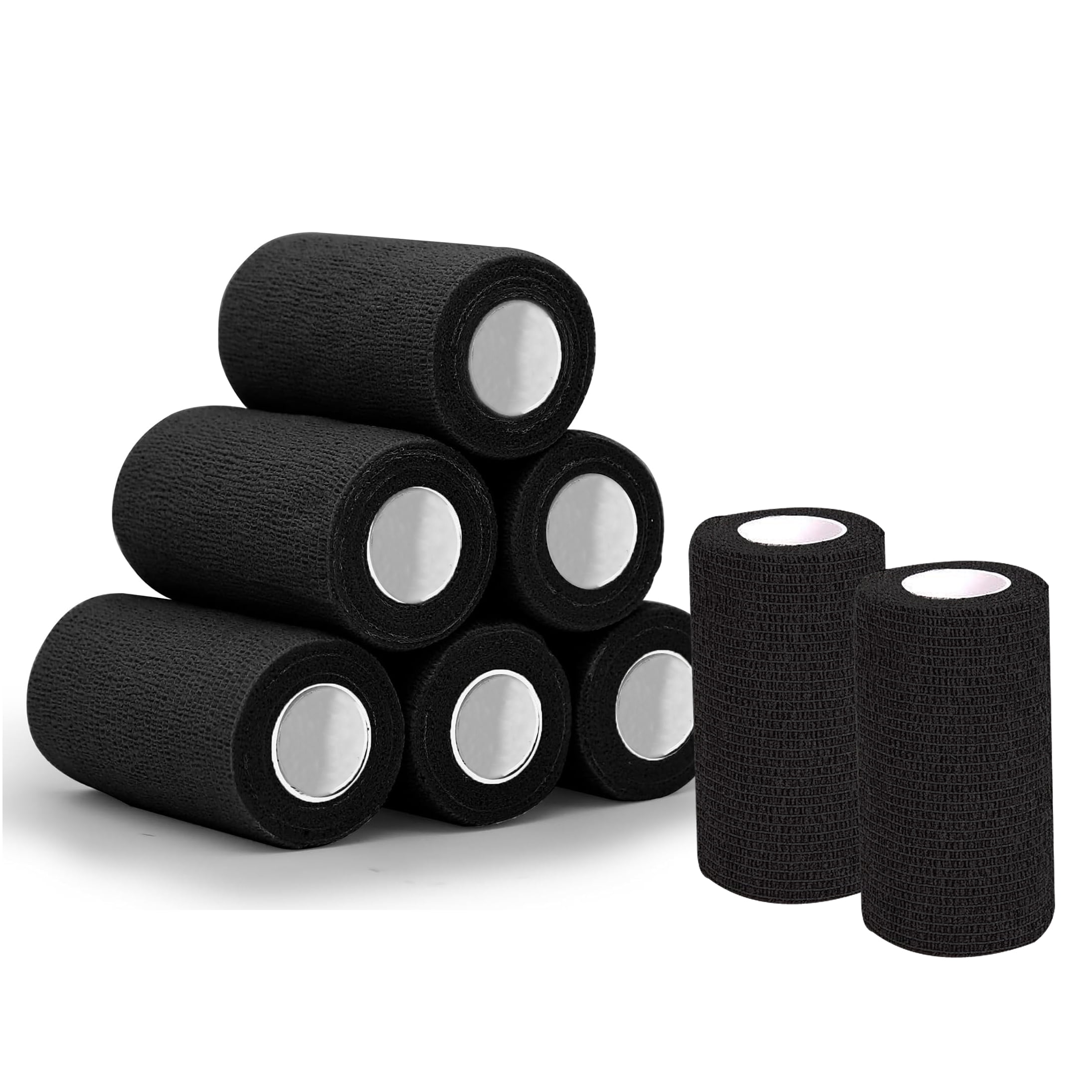 8 Pack Self Adherent Cohesive Bandage Wrap, 4” x 5 Yards Elastic Grip ...